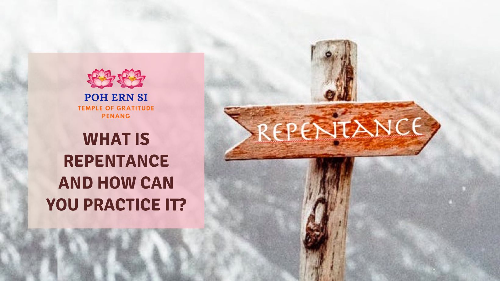 What Is Repentance? How to Practice It? - Poh Ern Si Penang